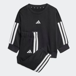 Trainingsanzug adidas Sportswear "ESSENTIALS KIDS", M&auml;dchen, Gr. 74, schwarz-wei&szlig; (schwarz, wei&szlig;), Obermaterial: 70% Baumwolle, 30% Polyester, Sportanz&uuml;ge Trainingsanzug