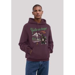 Kapuzenpullover F4NT4STIC "US National Parks Yellowstone Bear Playing Banjo", Herren, Gr. L, braun (maroon), Obermaterial: 80% Baumwolle, 20% Polyester, relaxed fit, Pullover Kapuzenpullover, Premium Qualit&auml;t