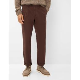 Bundfaltenhose Eurex By Brax "Style LUIS", Herren, Gr. 54, Normalgr&ouml;&szlig;en, braun (dunkelbraun), Web, 97% Baumwolle, 3% Elasthan, Hosen