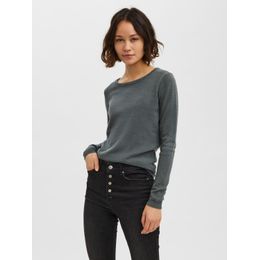V&eacute;ro Moda Rundhalspullover VERO MODA "VMCARE STRUCTURE LS O-NECK BLOU NOOS", Damen, Gr. XL, gr&uuml;n (balsam gr&uuml;n), Strick, Obermaterial: 100% Baumwolle, Strukturmuster, unifarben, regular fit normal, Rundhals, Rippb&uuml;ndchen, Pullover Rundhalspullover, mit Strukturmuster