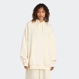 Kapuzensweatshirt adidas originals "ESSENTIALS LINEAR OVERSIZED HOODIE", Damen, Gr. S, cream wei&szlig;, Obermaterial: 82% Baumwolle, 18% Polyester, normal, Rundhals, angesetztes B&uuml;ndchen, Sweatshirts, Oversize Passform
