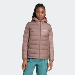 Outdoorjacke adidas terrex "MULTI LIGHT DOWN CLIMAWARM", Damen, Gr. S, earth strata, trace braun, Obermaterial: 100% Polyester, Jacken Outdoorjacke