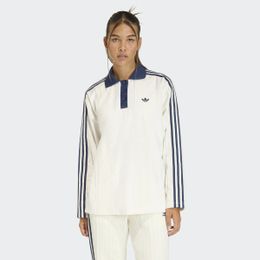 Langarmshirt adidas originals "adidas originals WINTERISED LONGSLEEVE TRIKOT", Damen, Gr. L, sanftes wei&szlig;, Obermaterial: 100% Polyester, Shirts Langarmshirt, Winterised Fu&szlig;balltrikot, Mischung aus Velours und H&auml;kelstoff