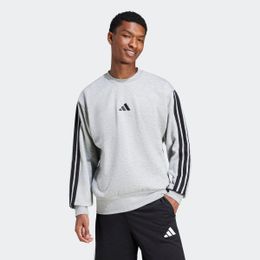 Sweatshirt adidas Sportswear "ESSENTIALS 3-STREIFEN", Herren, Gr. M, grau (medium grau heather), Obermaterial: 55% Baumwolle, 36% Polyester, 9% Viskose, normal, Rundhals, angesetztes B&uuml;ndchen, Sweatshirts Sweatshirt
