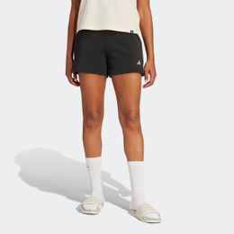 Shorts adidas Sportswear "ESSENTIALS SMALL LOGO FEELCOZY", Damen, Gr. L, N-Gr, schwarz-wei&szlig; (schwarz, wei&szlig;), Obermaterial: 70% Baumwolle, 30% Polyester, Hosen Shorts