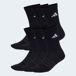 Funktionssocken adidas Performance "CUSHIONED CREW 6ER-PACK", Damen, Gr. XL (46/48), schwarz, schwarz, wei&szlig;, Obermaterial: 56% Baumwolle, 40% Polyester, 3% Elasthan, 1% Polyamid, Socken