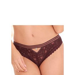 Slip s.Oliver "Milene", Damen, Gr. 44/46, lila (cassis), Microtouch, Obermaterial: 88% Polyamid, 12% Elasthan, Unterhosen Slip, mit edlem Bund und modischem Accessoire vorne mittig
