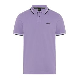 Poloshirt BOSS Green "Paul", Herren, Gr. L, bright lila521, Jersey, Obermaterial: 92% Baumwolle, 8% Elasthan, slim fit, hoch geschlossener Ausschnitt, eingesetzt B&uuml;ndchen kontrastfarben, Shirts, mit Polokragen