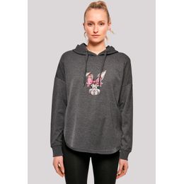 Kapuzenpullover F4NT4STIC "Niedlicher Hase mit Schleife", Damen, Gr. L, grau (charcoal), Obermaterial: 100% Baumwolle, oversize, Pullover Kapuzenpullover, Premium Qualit&auml;t