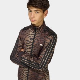 Trainingsjacke adidas originals "FIREBIRD LOOSE AOP", M&auml;dchen, Gr. 164, night braun, Obermaterial: 100% Polyester, Jacken Trainingsjacke