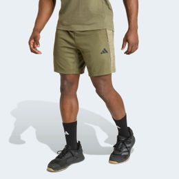 Shorts adidas Performance "WORKOUT ESSENTIALS ALL-SET", Herren, Gr. XL, Lang, olive strata, Obermaterial: 100% Polyester, Hosen Shorts