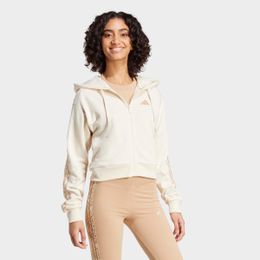 Kapuzensweatshirt adidas Sportswear "ESSENTIALS SEASONALS ANIMAL FRENCH TERRY", Damen, Gr. XL, wei&szlig; (wonder wei&szlig;, wonder wei&szlig;), Obermaterial: 55% Baumwolle, 36% Polyester, 9% Viskose, angesetztes B&uuml;ndchen, Sweatshirts