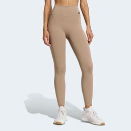 Damen Trainingstights "OPTIME WORKOUT 7/8 LEGGINGS"chalky braun, Gr. XXL, adidas Performance, Obermaterial: 73% Polyester, 27% Elasthan, Hosen