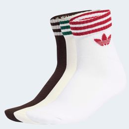 Sportsocken adidas originals "3-STREIFEN ANKLE, 3 PAAR", Herren, Gr. L, sanftes wei&szlig;, aurora coffee, wei&szlig;, Obermaterial: 78% Baumwolle, 19% Polyester, 2% Elasthan, 1% Polyamid, Socken Sportsocken, f&uuml;r vielseitige Aktivit&auml;ten, kn&ouml;chellang