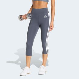 Trainingstights adidas Performance "OPTIME ESSENTIALS WORKOUT 3-STREIFEN 3/4 LEGGINGS", Damen, Gr. M, N-Gr, aurora onix, wei&szlig;, normal, gr., Obermaterial: 85% Polyester, 15% Elasthan, 3/4-L&auml;nge, Hosen