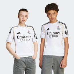 Fu&szlig;balltrikot adidas Performance "REAL MADRID 25/26 KIDS HEIMTRIKOT", Jungen, Gr. 128, wei&szlig;, Obermaterial: 100% Polyester, Rundhals, Trikots Fu&szlig;balltrikot, Real Madrid