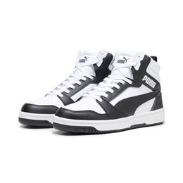 Sneaker Puma "Rebound Sneakers Erwachsene", Herren, Gr. 37,5, schwarz-wei&szlig; (wei&szlig; schwarz shadow gray), Obermaterial: Synthetik, Textil. Futter: Textil. Innensohle: Keine Angabe, Textil. Laufsohle: Gummi, Schuhe Sneaker