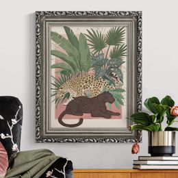 Bilderwelten Leinwandbild mit Barockrahmen Majest&auml;tische Wildkatzen