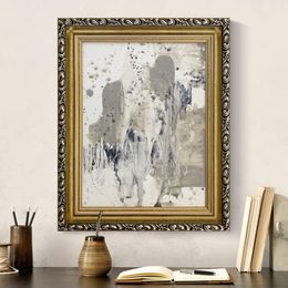 Bilderwelten Bild mit Barockrahmen Antik originell Abstrakt Barock grau - Hommage an Taupe I - edle Optik Wohnzimmer Schlafzimmer