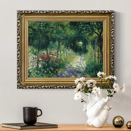 Bilderwelten Bild mit Barockrahmen Antik originell Landhaus Barock gr&uuml;n - Auguste Renoir - Frauen im Garten - edle Optik Wohnzimmer Schlafzimmer