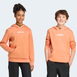 Kapuzensweatshirt adidas Sportswear "ESSENTIALS KIDS HOODIE", M&auml;dchen, Gr. 164, dusky orange, wei&szlig;, Obermaterial: 71% Baumwolle, 29% Polyester, angesetztes B&uuml;ndchen, Sweatshirts