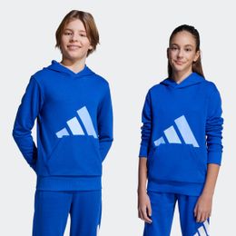 Kapuzensweatshirt adidas Sportswear "ESSENTIALS KIDS HOODIE", M&auml;dchen, Gr. 164, royal blau, blau fusion, glow blau, Obermaterial: 55% Baumwolle, 36% Polyester, 9% Viskose, normal, Rundhals, angesetztes B&uuml;ndchen, Sweatshirts