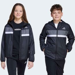 Windbreaker adidas Sportswear "TIBERIO KINDER", Kinder, Gr. 164, schwarz, grau four, wei&szlig;, Obermaterial: 100% Polyester, normal, Jacken Windbreaker