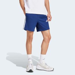 Shorts adidas Sportswear "ESSENTIALS 3-STREIFEN SINGLE JERSEY 7-INCH", Herren, Gr. S, N-Gr, blau (dunkelblau, wei&szlig;), Obermaterial: 74% Baumwolle, 26% Polyester, Hosen Shorts, klassischer Schnitt, f&uuml;r Laufen und Alltag, mit Kordelverschluss