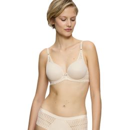 B&uuml;gel-BH Triumph "Aura Spotlight WHP", Damen, Gr. 90, Cup D, beige (creamy dream), Microtouch, Obermaterial: 61% Polyester, 32% Polyamid, 7% Elasthan, BHs B&uuml;gel-BH, moderne Grafikspitze