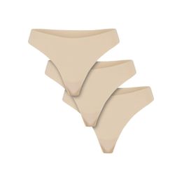 Panty Urban Classics "Urban Classics Ladies Lasercut Tanga 3-Pack", Damen, Gr. XS, nude, nude, nude, 80% Nylon, 20% Elasthan, unifarben, Unterhosen Panty