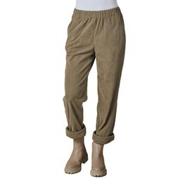 Cordhose Zhrill "ZHPIA", Damen, Gr. S, N-Gr, gr&uuml;n (grape leaf), Cord, Obermaterial: 100% Polyester, unifarben, regular fit kn&ouml;chelfrei, Hosen Cordhose, mit Rippstruktur