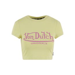 T-Shirt Von Dutch "Von Dutch ARTA SHIRTS", Damen, Gr. XS, gelb (lime), 100% Baumwolle, bedruckt, normal, Rundhals, Shirts T-Shirt