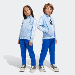 Trainingsanzug adidas Sportswear "ESSENTIALS CLIMACOOL KIDS", Jungen, Gr. 104, blau (glow blau, wei&szlig;), Obermaterial: 100% Polyester, Sportanz&uuml;ge Trainingsanzug