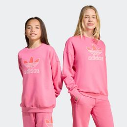 Sweatshirt adidas originals "TREFOIL KIDS", M&auml;dchen, Gr. 176, rosa (pink fusion, lucid rot), Obermaterial: 70% Baumwolle, 30% Polyester, angesetztes B&uuml;ndchen, Sweatshirts Sweatshirt, sportlicher Stil, lockerer Schnitt, aus Baumwollmischung