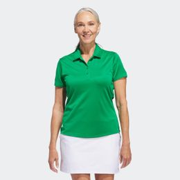 Poloshirt adidas Performance "SOLID PERFORMANCE SHORT SLEEVE F&Uuml;R DAMEN", Damen, Gr. L, gr&uuml;n, Obermaterial: 100% Polyester, Shirts, mit Druckknopfverschluss, aus Polyester, leichtes Pikeematerial