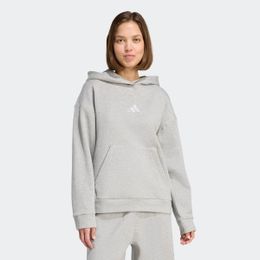Damen Kapuzensweatshirt "ALL SZN HOLIDAY GLITTER FLEECE LOOSE HOODIE"medium grau heather, Gr. M, adidas Sportswear, Obermaterial: 68% Baumwolle, 18%