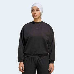 Sweatshirt adidas Performance "YOGA ESSENTIALS COVER-UP", Damen, Gr. L, aurora coffee, Obermaterial: 73% Polyester, 19% Baumwolle, 8% Elasthan, Rundhals, angesetztes B&uuml;ndchen, Sweatshirts Sweatshirt