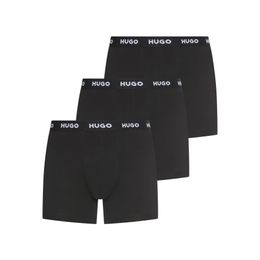 Boxer HUGO UNDERWEAR "BOXERBR TRIPLE", Herren, Gr. M (50), 3 Stk., schwarz (schwarz 005), Jersey, Obermaterial: 95% Baumwolle, 5% Elasthan, k&ouml;rpernah, Unterhosen, mit elastischem Bund