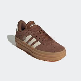 Plateausneaker adidas Sportswear "VL COURT BOLD", Damen, Gr. 40,5, braun (preloved braun, chalk wei&szlig;, wonder beige), Leder, Synthetik, Schuhe Plateausneaker, inspiriert vom Design des adidas gazelle bold, Topseller