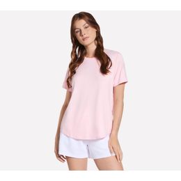 Funktionsshirt Skechers "Women's Tshirt", Damen, Gr. XS (34), rosa (pink sugar), Jersey, Obermaterial: 91% Polyester, 9% Elasthan, Rundhals, Shirts Funktionsshirt