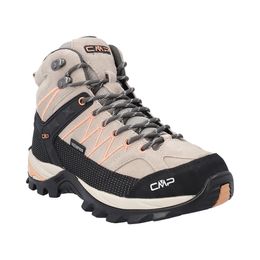 Wanderschuh CMP "RIGEL MID WMN WP TREKKING SHOES", Damen, Gr. 41, sabbia, salmone, Leder, Schuhe Wanderschuh, wasserdicht