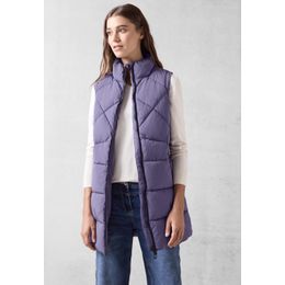 Steppweste Cecil, Damen, Gr. L (42), lila (stormy violet), Stoff, 100% Polyester, unifarben, normal h&uuml;ftbedeckend, hoch geschlossener Ausschnitt, Westen Steppweste, mit Stehkragen