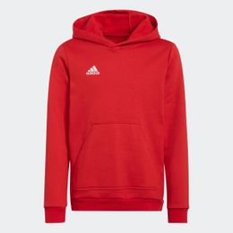 Kapuzensweatshirt adidas Performance "ENTRADA 22 SWEAT HOODIE", M&auml;dchen, Gr. 116, rot (team power rot 2), Obermaterial: 70% Baumwolle, 30% Polyester, bestickt, normal, Rundhals, angesetztes B&uuml;ndchen, Sweatshirts