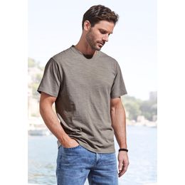 T-Shirt John Devin "mit Slub-Garn Struktur", Damen, Gr. XXL (60/62), grau, Slub, Obermaterial: 100% Baumwolle, meliert, bequem normal, Rundhals, abgesteppte Kante, Shirts T-Shirt, aus leichter, strukturierter Baumwollqualit&auml;t