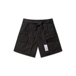 Cargoshorts IRASUTO STUDIOS "Irasuto Studios RIP STOP PLEATED SHORTS", Herren, Gr. XS, US-Gr&ouml;&szlig;en, schwarz, 70% Polyester, 30% Baumwolle, unifarben, normal, Hosen