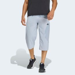 Sporthose adidas Performance "WORKOUT ESSENTIALS FLEX WOVEN 3/4", Herren, Gr. XXL, N-Gr, halo silber, Obermaterial: 87% Polyester, 13% Elasthan, 3/4-L&auml;nge, Hosen Sporthose
