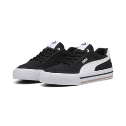 Sneaker Puma "Court Classic Vulcanised Formstrip Sneakers Erwachsene", Damen, Gr. 37, schwarz, wei&szlig;, Obermaterial: Synthetik, Textil, Texile. Futter: Textil. Innensohle: Textil. Laufsohle: Gummi, Schuhe Sneaker