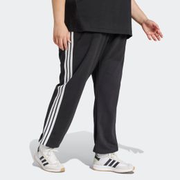 Sporthose adidas Sportswear "ESSENTIALS 3-STREIFEN FRENCH TERRY CUFFED", Damen, Gr. 2X, N-Gr, schwarz-wei&szlig; (schwarz, wei&szlig;,), Hosen Sporthose