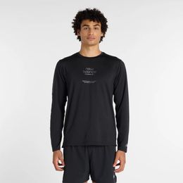 New Balance Shirt 'Reflective Poly Long Sleeve T-Shirt' male Black size S