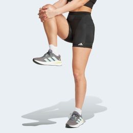 Laufshorts adidas Performance "OWN THE RUN KURZE LEGGINGS", Damen, Gr. XL, N-Gr, schwarz, Obermaterial: 85% Polyester, 15% Elasthan, Hosen